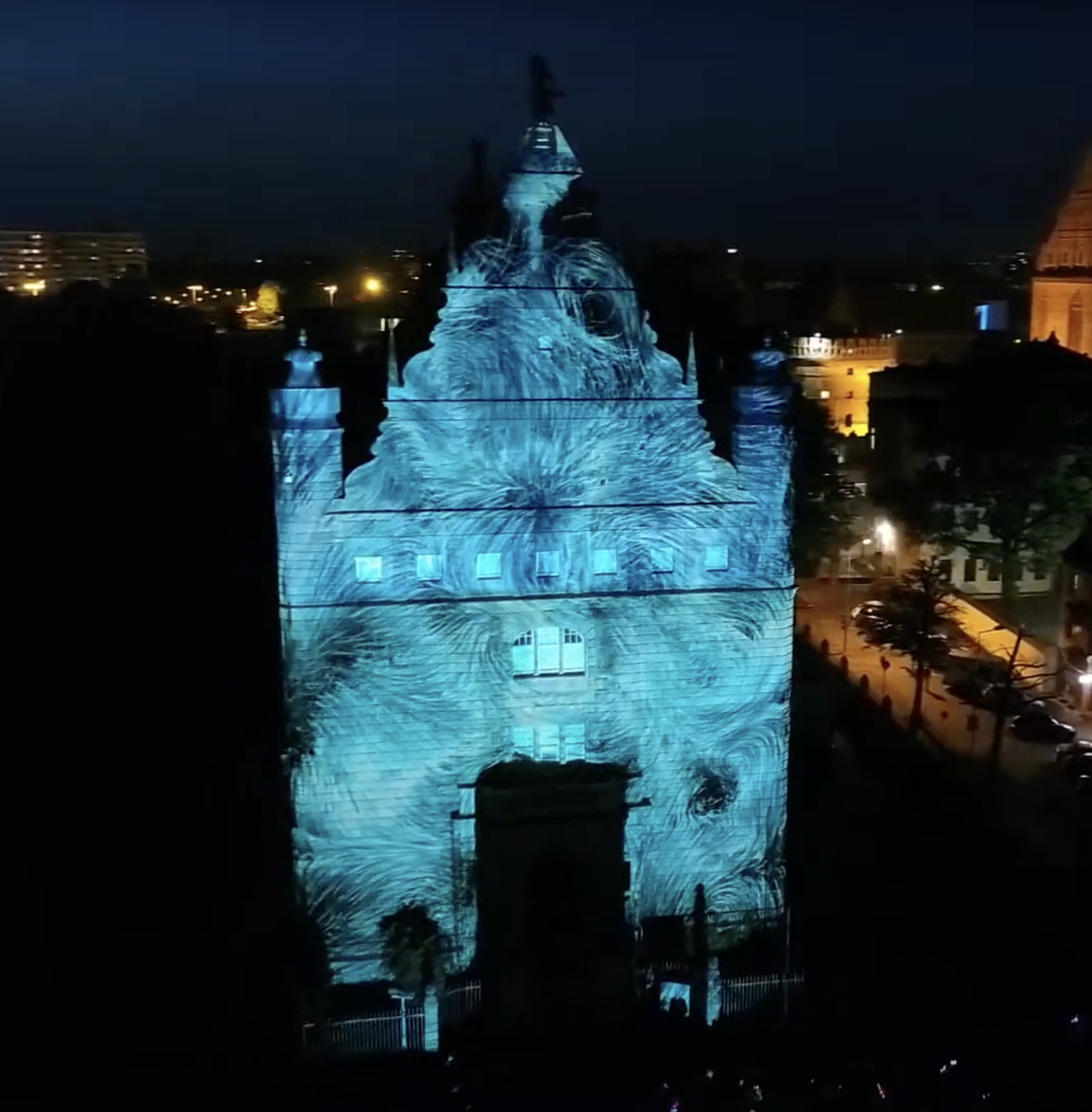 Cosmic Flow: A Unique Projection Mapping Experiment in the Fluid Cosmos